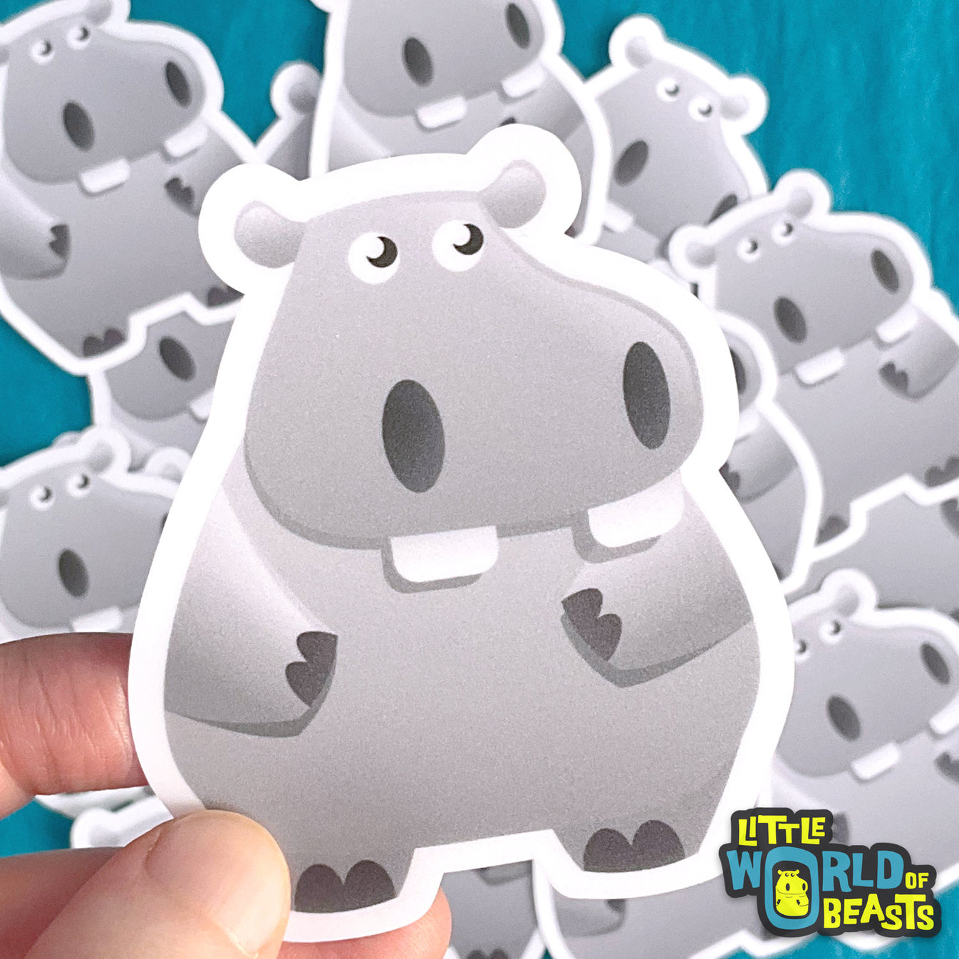 Hippo Vinyl Sticker – Little World of Beasts