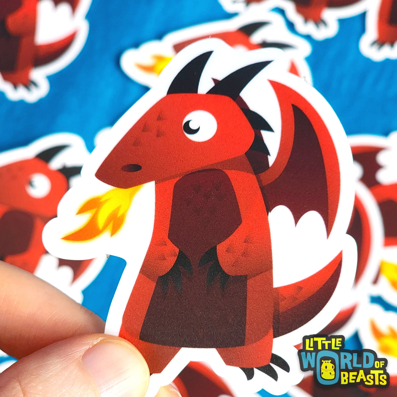 Red Dragon Vinyl Sticker – Little World of Beasts