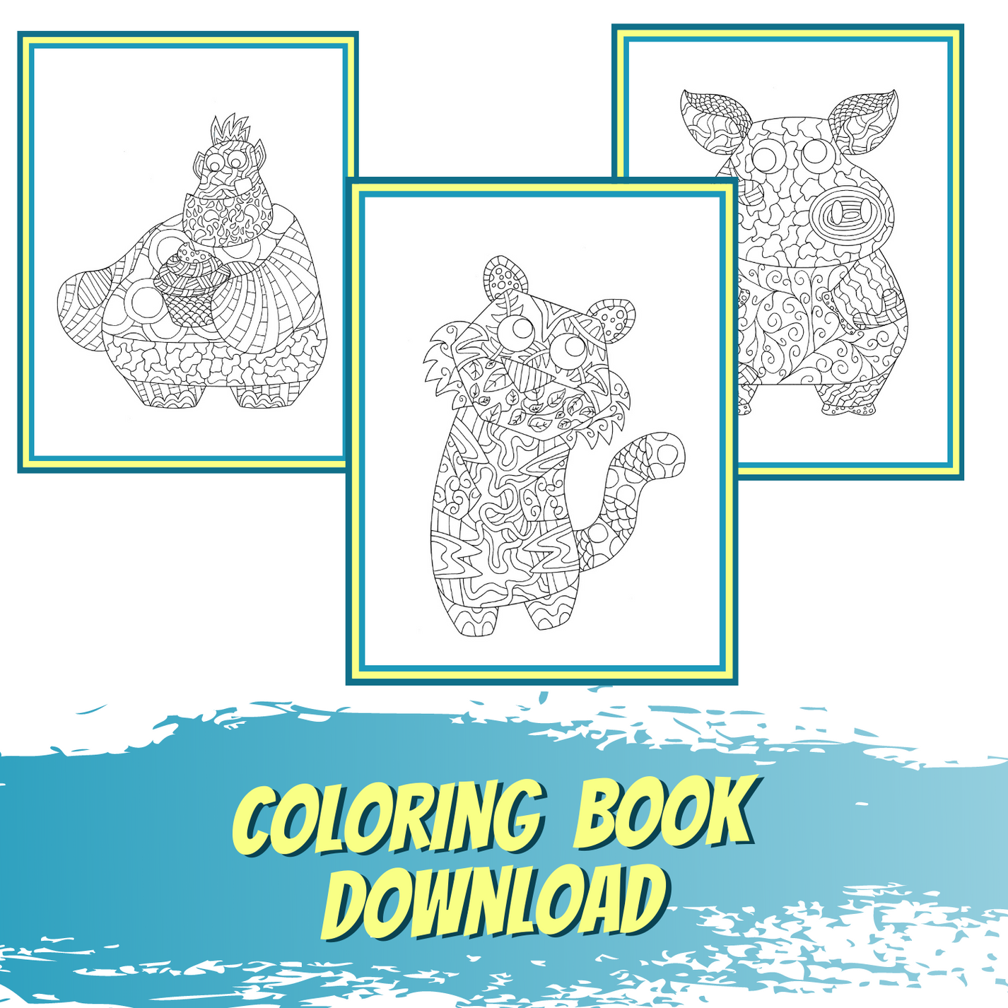 Complex Line Art - Downloadable Animal Coloring Pages – Little World of ...