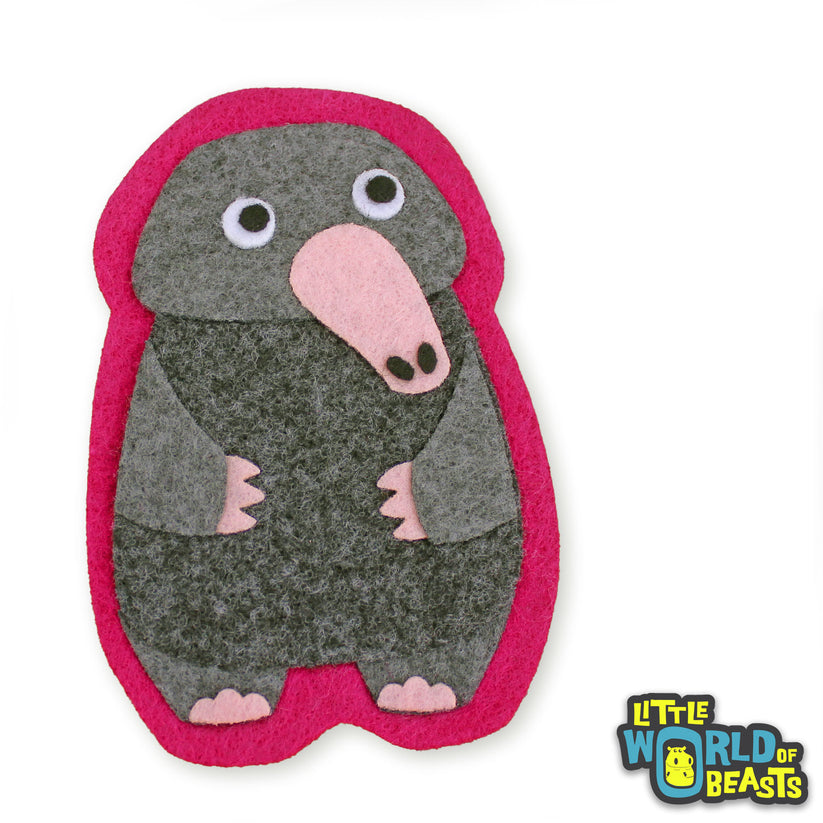 Neville the Common Mole - Felt Animal Patch - Little World of Beasts